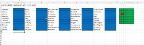 State Capitals Pixel Art | Digital Activity in Excel (Grades 6–11) turnkey