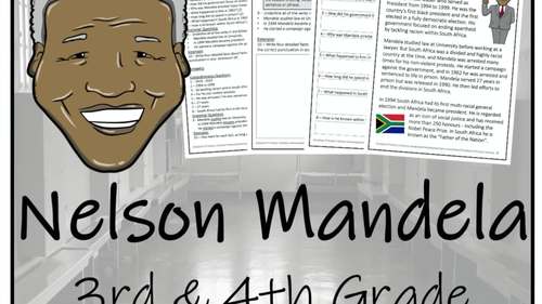 Nelson Mandela Close Reading Comprehension Activities | 3rd Grade & 4th ...