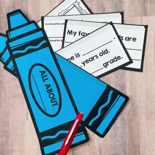 Back to School All About Me Crayon Book Craft -BTS Craftivity | TPT