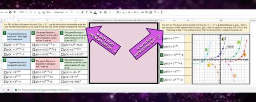 PIXEL ART: Transformation of Exponential Parent Function DISTANCE LEARNING