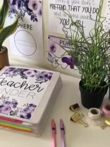 Floral Classroom Décor. Binder Covers & Spines. EDITABLE by Vilena Hamilton