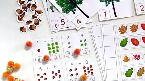 Fall Math Unit Bundle by Toadstool Montessori | TPT