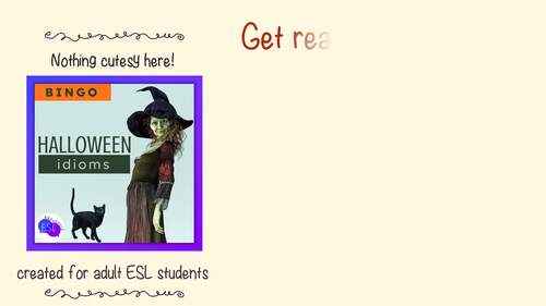 Halloween Idioms & Sayings BINGO for Adult ESL by Rike Neville