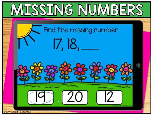 Spring Flowers Missing Numbers to 20 Boom Cards Counting On Math ...
