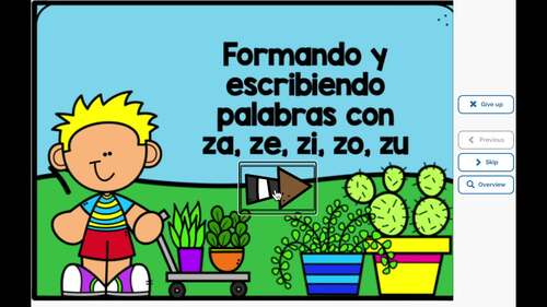 Letra Z Silabas con za ze zi zo zu. Boom cards Audio incluido | TPT