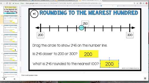 Rounding to the Nearest 100 for Google Classroom - Digital Math