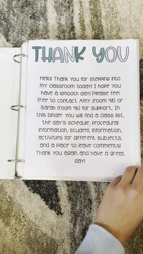 Editable Sub Binder Templates | Make Sub Plans Easy! by MissBreenQueen