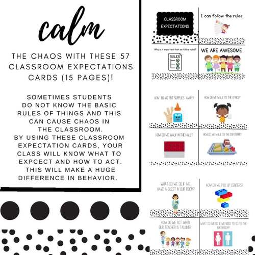 Classroom expectations/procedure cards for behavior management | TPT