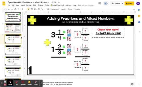 Fraction Operations and Mixed Numbers Digital Activity by Keep On Growing
