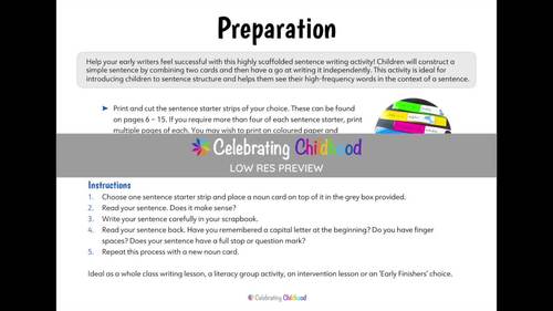NSW Font Sentence Writing Strips by Celebrating Childhood | TPT