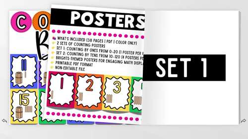 Kindergarten Numbers to 20 & Skip Counting by 10s to 120 | Posters