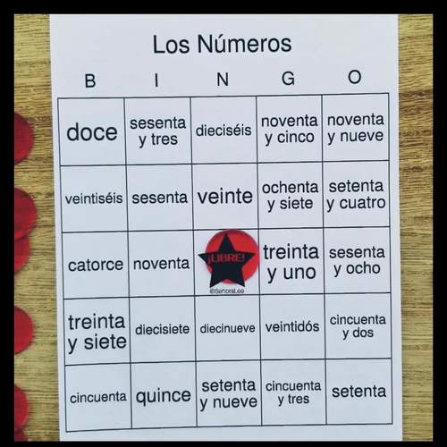 Spanish Numbers Bingo Game + Worksheets Spanish to English Vocabulary Lists