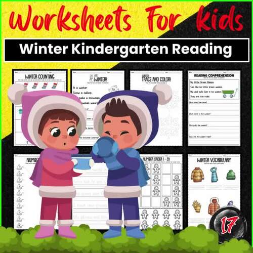 Winter Kindergarten Reading Worksheets by Lib Anatomy school | TPT