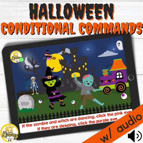 Halloween Conditional Commands Auditory Comprehension Boom Cards