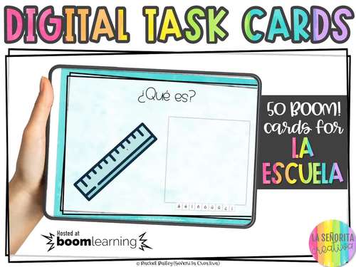 La Escuela Digital Task Cards | School | BOOM Cards by Senorita Creativa