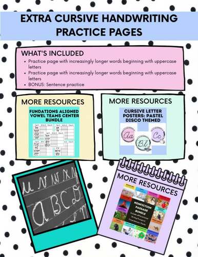 EXTRA Cursive Handwriting Practice Pages by Ms Beh in K | TPT