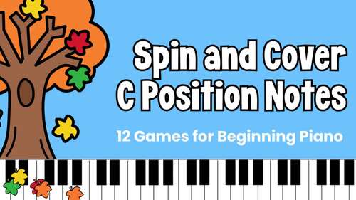 Naming C Position notes in Treble and Bass Clef: Fall Piano Game for ...