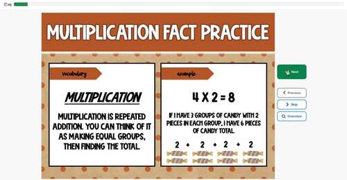 Multiplication Fact Practice Boom Cards // 4s Facts by Fit for Learning