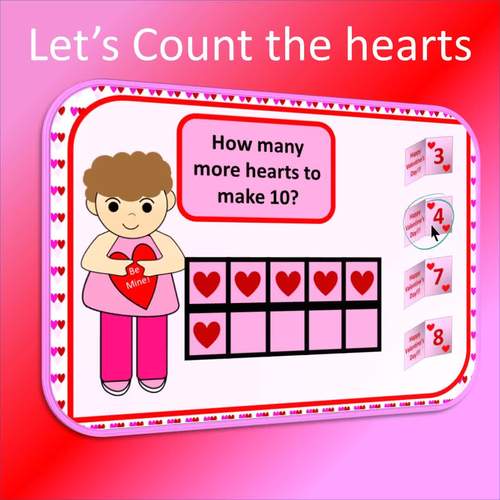 Valentine's Day Ten Frame Counting Hearts 0-10 Boom Cards by Teacher's ...