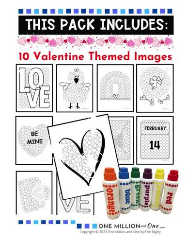 Dotter Activity Pages-Valentine's Day -Dot Art-Bingo Dotters-Dot Markers