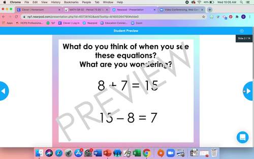 FACT FAMILIES | PPT and Interactive Nearpod Lesson | Distance Learning