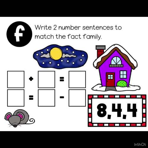 Christmas 1st Grade Math {Addition + Subtraction} Fact Families 6-10 ...