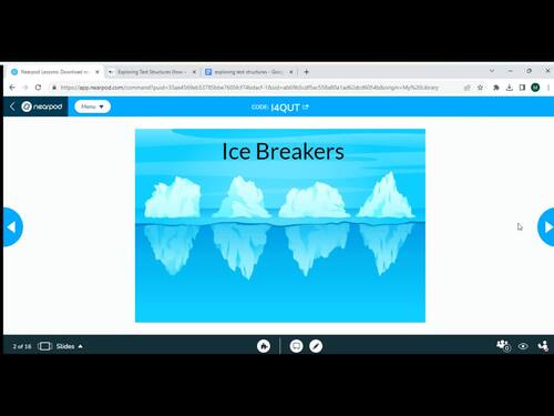 Exploring text structures (how an event is introduced) by ELA Nearpod store