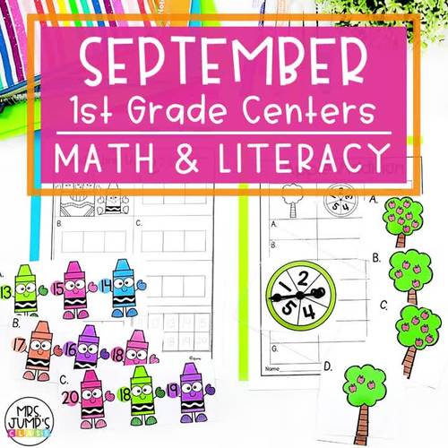 First Grade Literacy and Math Centers SEPTEMBER by Deanna Jump | TPT