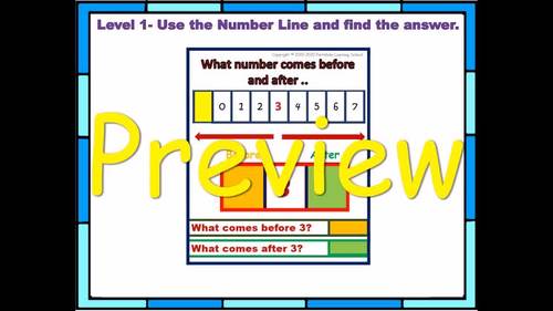 Numbers 1 to 20-What comes BEFORE and AFTER- with Number Line. GOOGLESLIDES