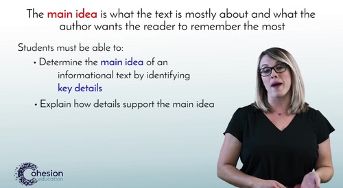 Use Key Details to Identify the Main Idea by Cohesion Education | TPT