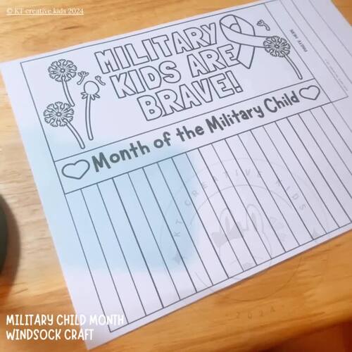 Military Child Month Windsock Craft | Purple Up! April Activity ...