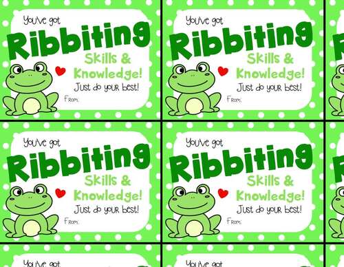 Frog-Themed Testing Motivation Treat Tag- You've got Ribbiting skills ...