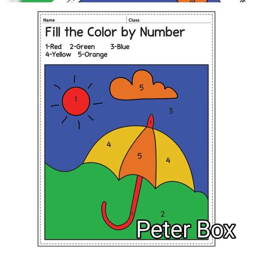 Color by Number 1-5 Worksheets, Coloring pages by number printable PDF ...