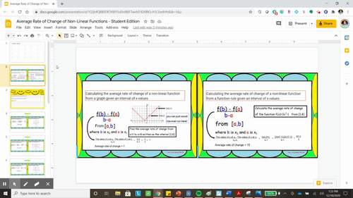 Average Rate of Change of Non-Linear Functions - Task Cards: 20 Problems