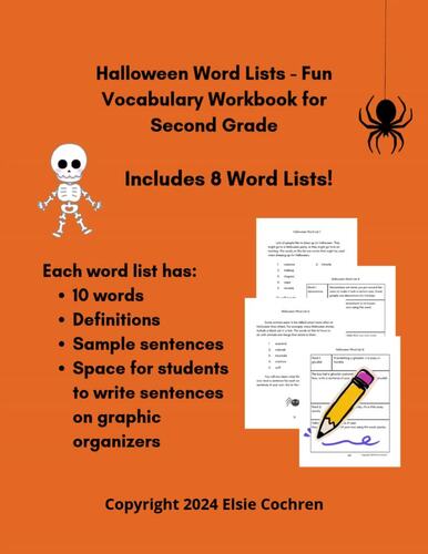 Halloween Word Lists: Fun Vocabulary Workbook with Writing Practice ...
