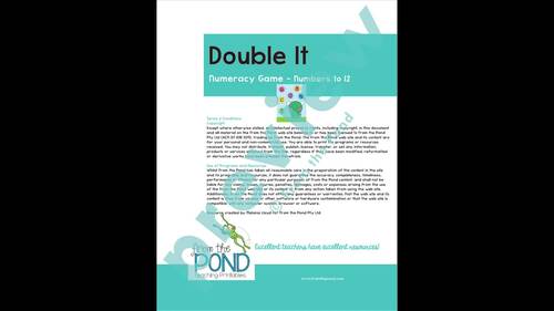 Doubles Addition Facts a Fun Math Game by From the Pond | TPT