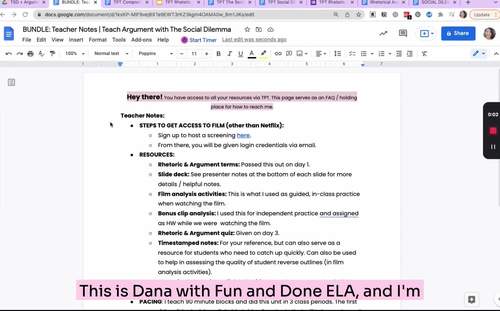 UNIT BUNDLE: Teach Argument with The Social Dilemma by Fun and Done ELA