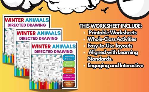 Winter Animals Directed Drawings Activities Morning Work 4th,5th,6th ...