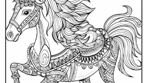 coloring book pictures of horses