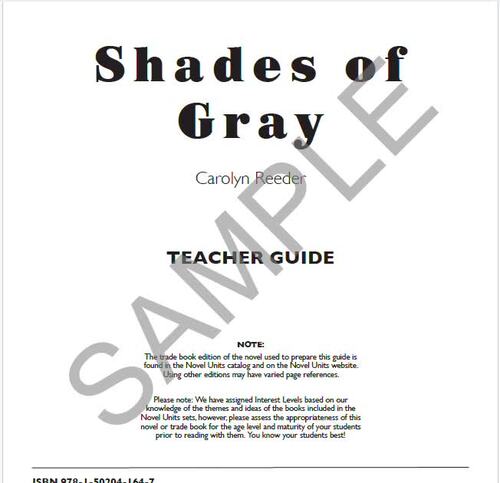 Shades of Gray Novel Units® Teacher Guide Novel Study | TPT