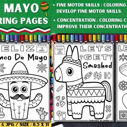 Cinco De Mayo Coloring Pages Sheets Activities For Kindergarten ...