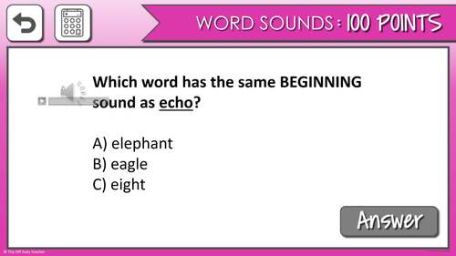 IREAD Reading Foundations and Vocabulary Practice Jeopardy Style Game
