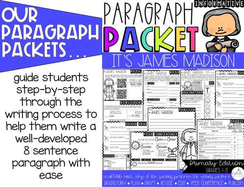 It's James Madison | Biography Paragraph Packet | Informational Writing