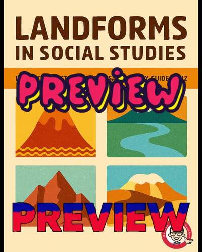 Social Studies Landforms Interactive Activities Glossary Study Guide ...