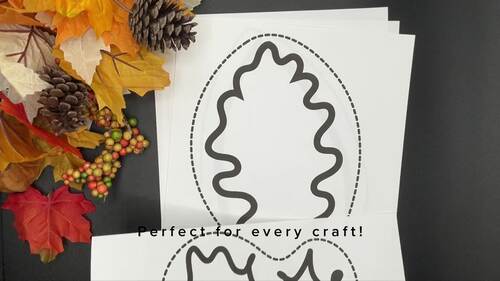 Fall Leaf Cut Outs for Crafts & Bulletin Boards | 5 Leaf Designs, 4 Sizes