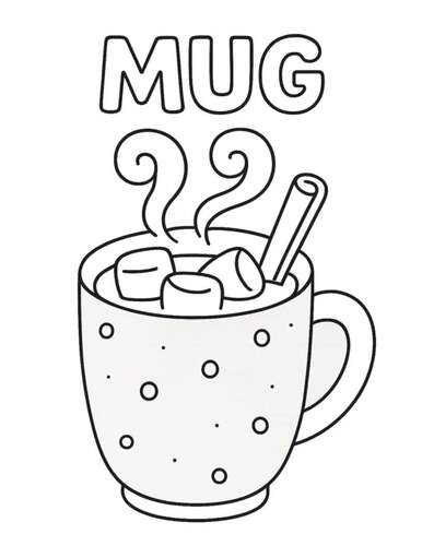 mug, cozy, winter, fall, hotdrink, classroom, coloring, printable ...