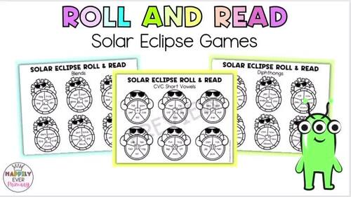 Solar Eclipse 2024 Activities | Roll and Read Fluency Practice Games
