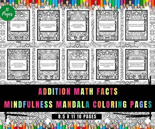 Addition Math Facts Activities, Mindfulness Relaxing Coloring Pages, No ...