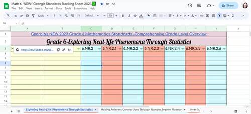 NEW! Georgia 8th Grade Math Standards Student Data Tracking Sheets