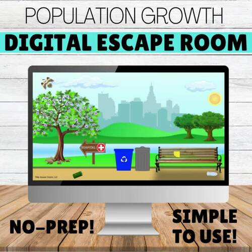 Human Population Growth Escape Room: MS-ESS3-4 Digital Review Activity Game